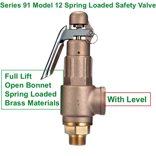 Series 91 Model 12 Brass Safety Valve